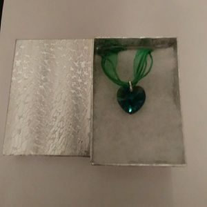 Jewelry | Forest Green Crystal Heart Necklace | Poshmark